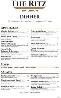 Menu – The Ritz on Union