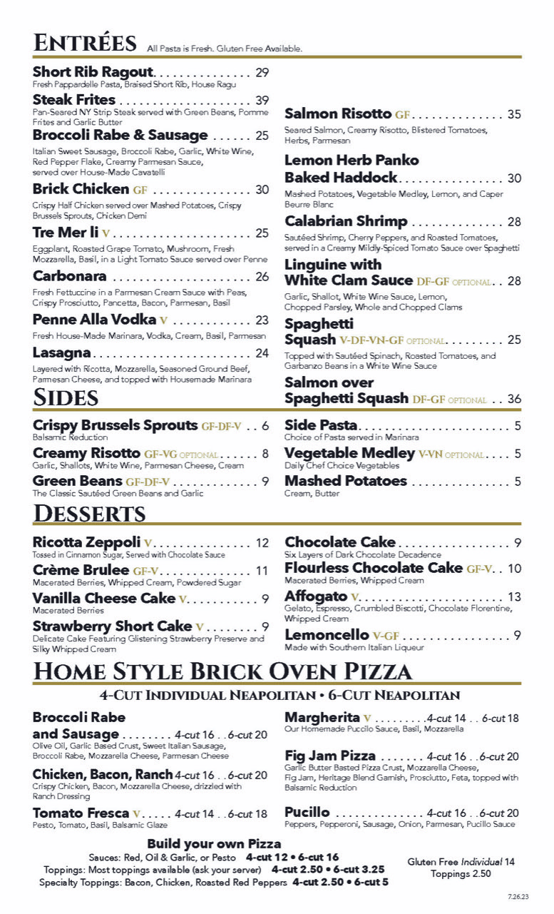 Menu – The Ritz on Union